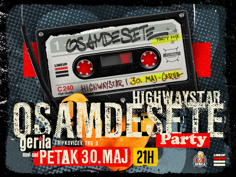 Osamdesete 80s plus žurka - GIGS TIX Srbija - gigstix.com